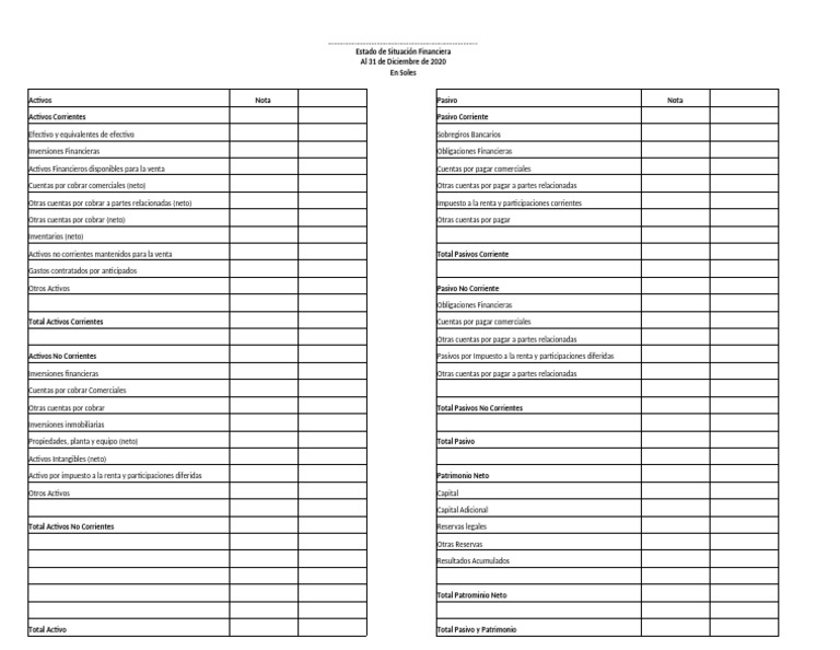 C.3 Formato de Notas EEFF | PDF | Sector privado | Economias