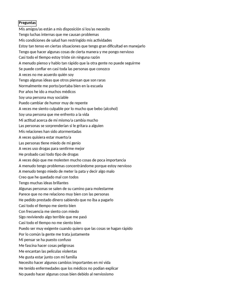 Preguntas Completas Correctas | PDF | Sicología