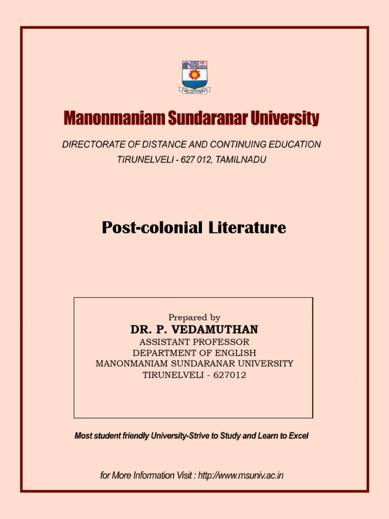 SENM31 Post Colonial Literature | PDF