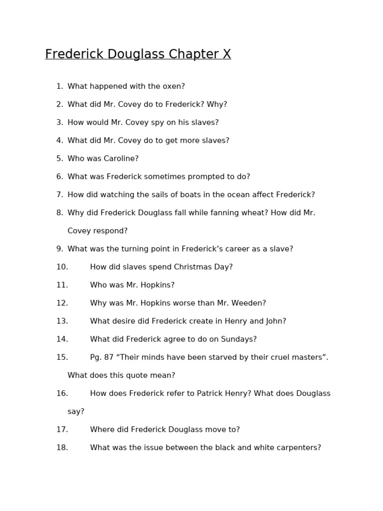 Frederick Douglass Chapter X | PDF