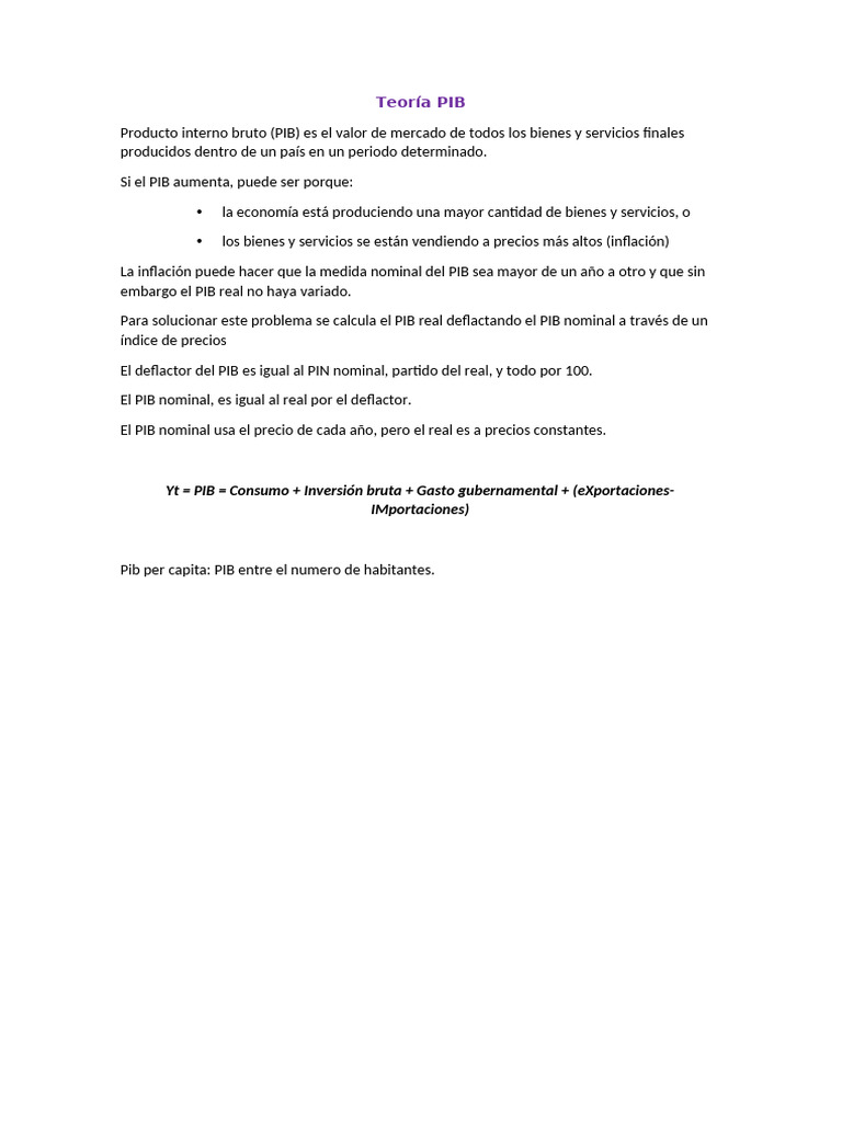 Teoría PIB | PDF