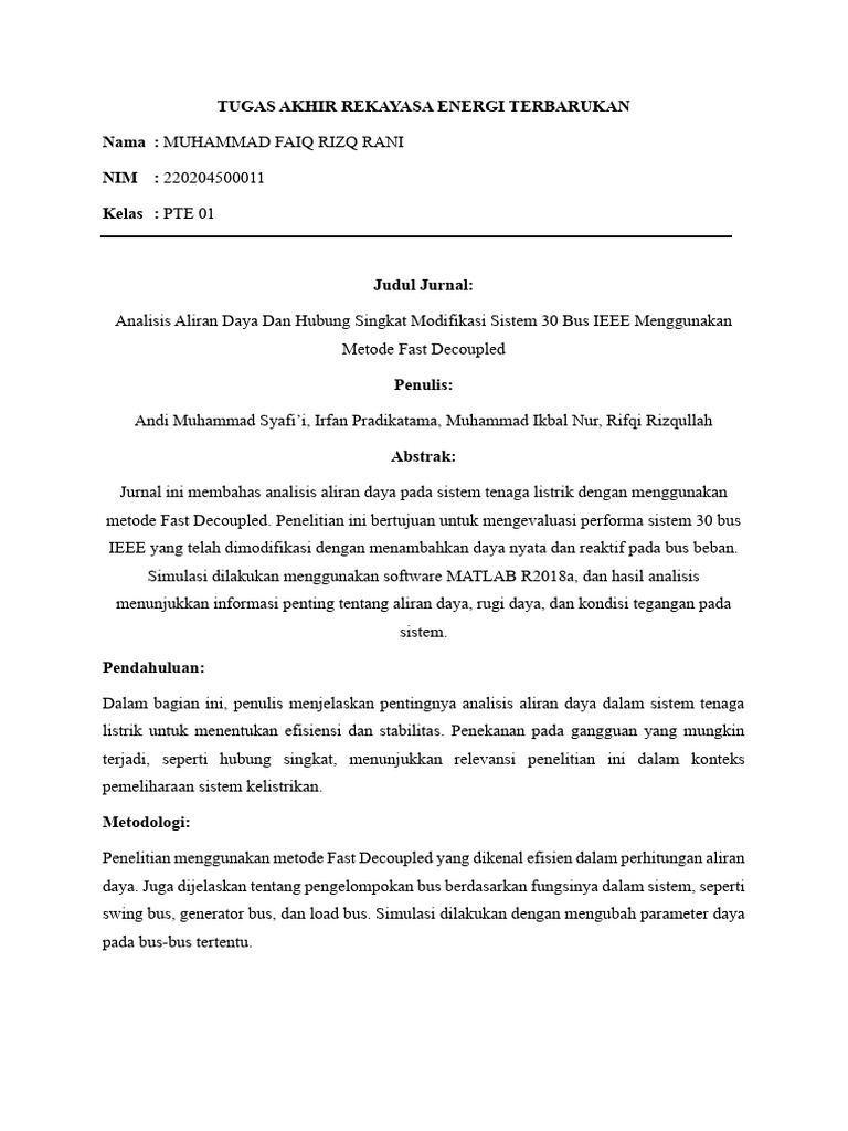 UAS_MUHAMMAD FAIQ RIZQ RANI_220204500011_PTE 01_REVIEW JURNAL DAN SIMULASI MATLAB REKAYASA ...