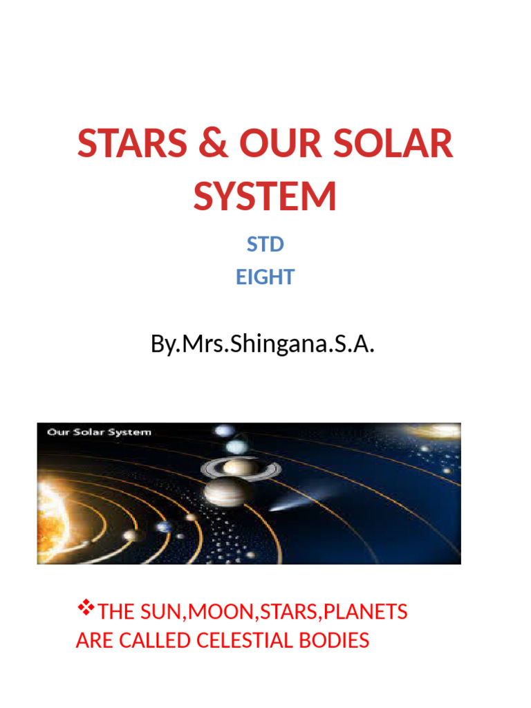 Stars & Our Solar System | PDF | Planets | Natural Satellite