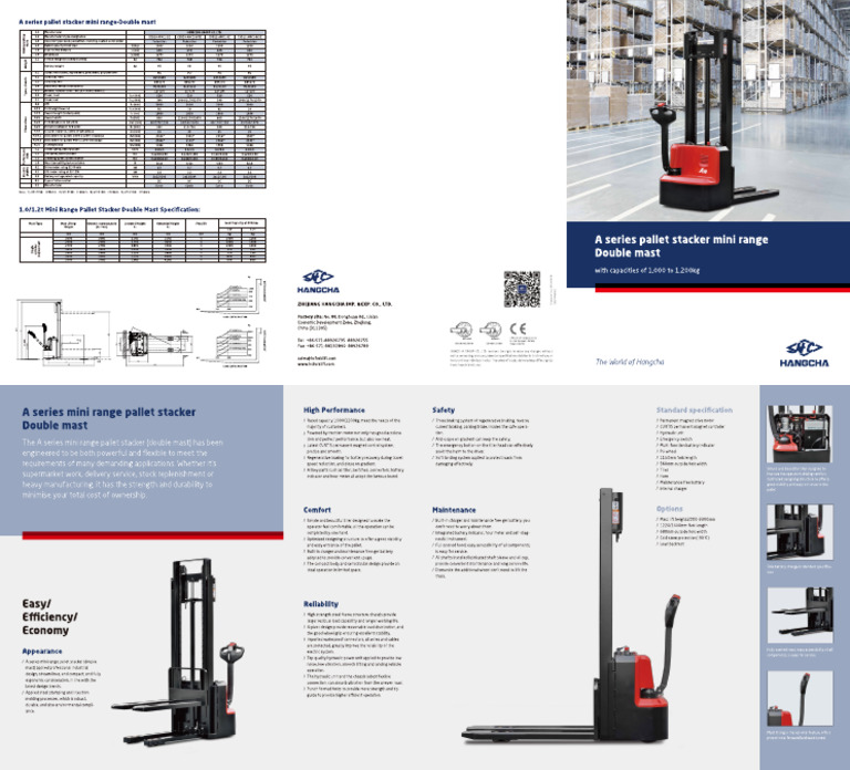 A Series Mini Range Pallet Stacker-Double Mast | PDF