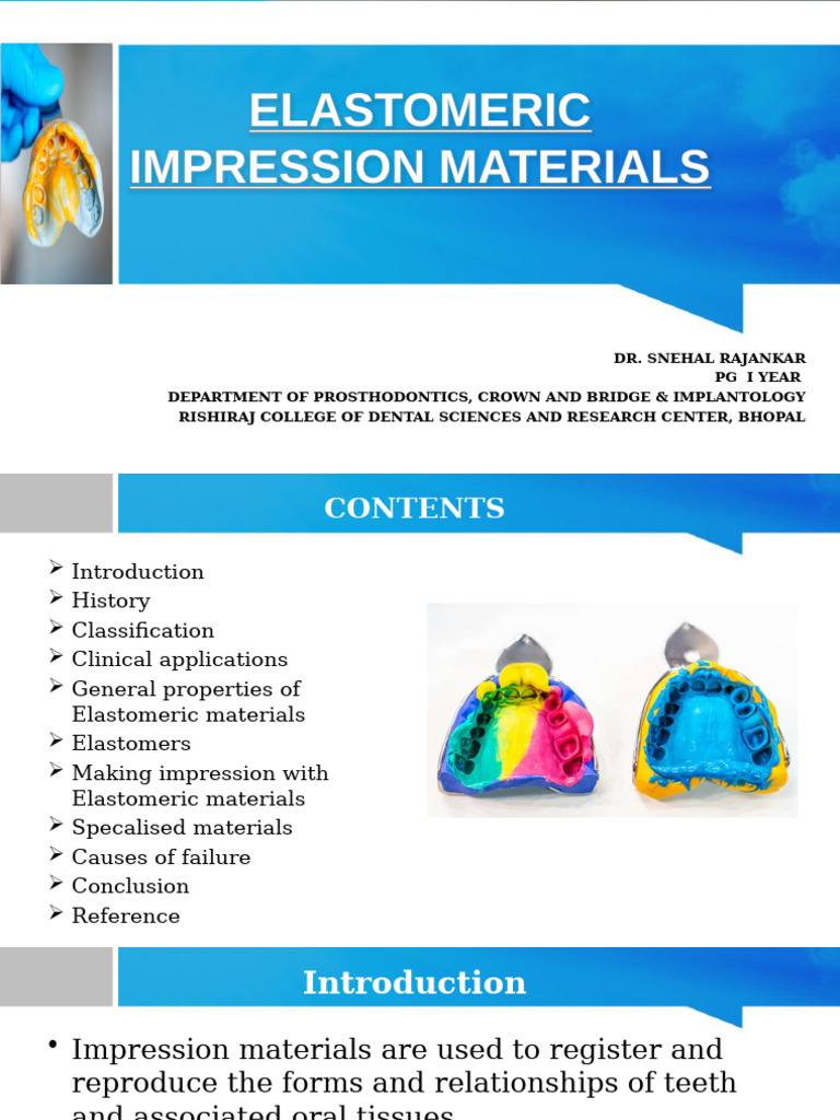 Elastomeric Impression Materials | PDF | Materials