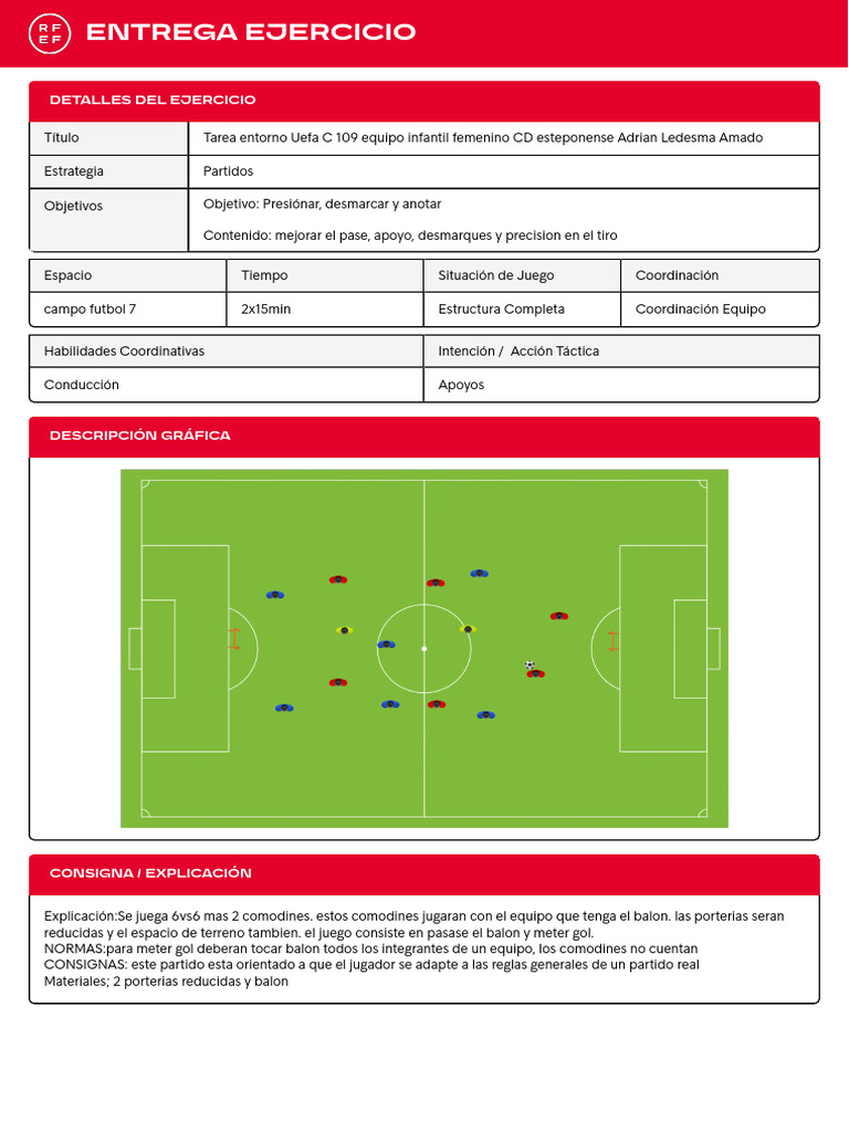 3-Tarea Entorno Uefa C 109 Equipo Infantil Femenino | PDF