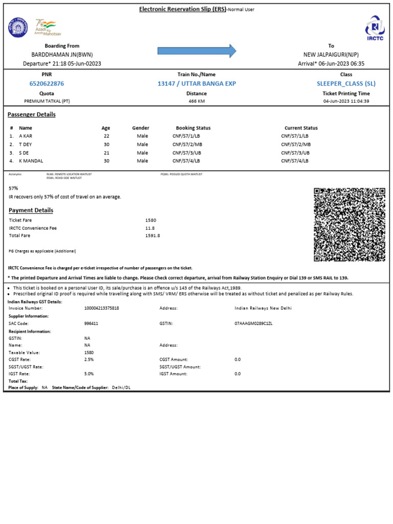Print_BARDDHAMAN JN(BWN)_NEW JALPAIGURI(NJP)_6520622876 | PDF ...