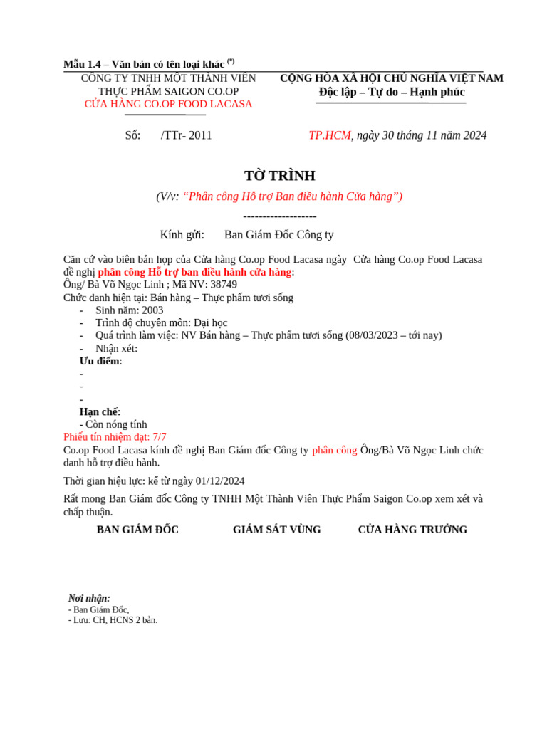 BM To Trinh Phan Cong HT BDH | PDF