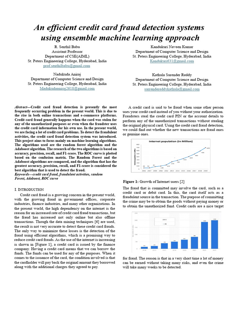 Credit Card Fraud Report Ieee 26 (1) Nk631 | PDF | Receiver Operating ...