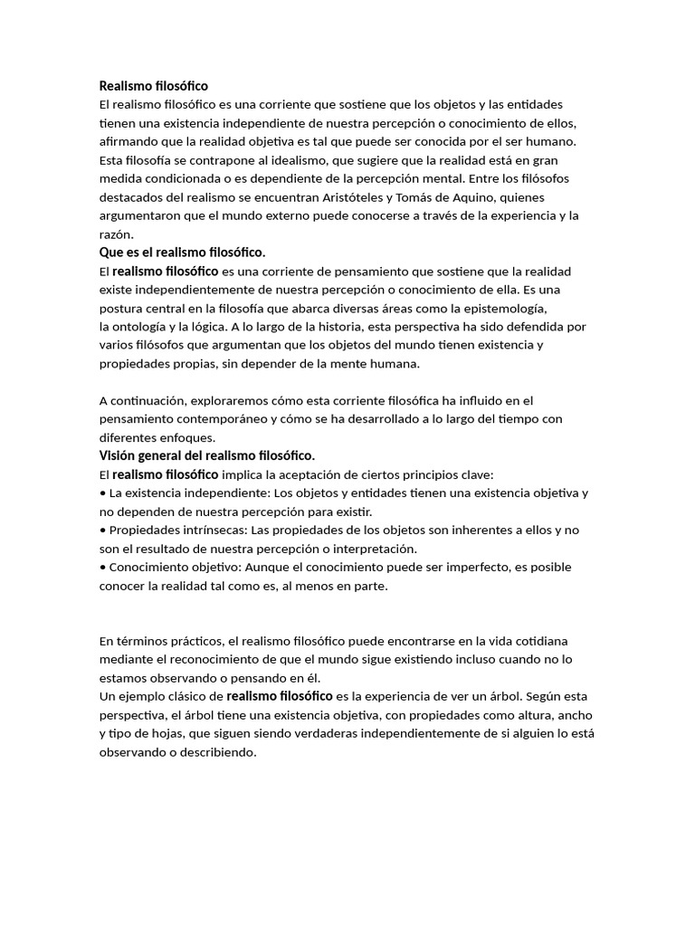 Realismo filosófico | PDF