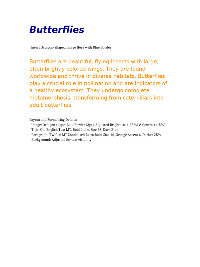 Butterfly Facts and Importance | PDF