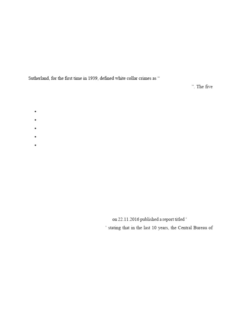 White Collar Crimes - Notes | PDF | Bribery | Cybercrime