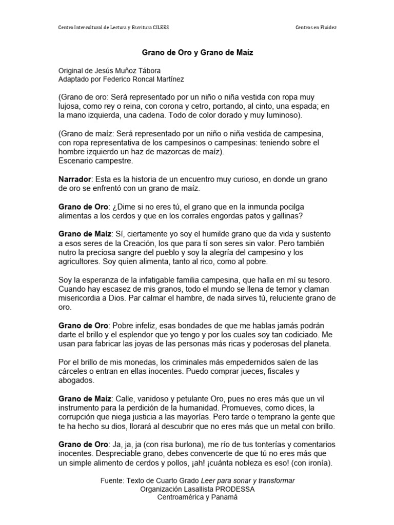 Teatro de Lecturas - Guiones Narrativos - Material 1 | PDF