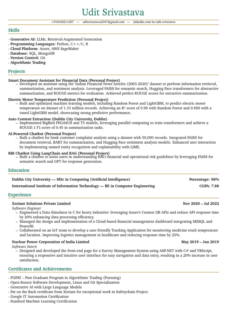 Udit Srivastava | PDF | Artificial Intelligence | Intelligence (AI) & Semantics