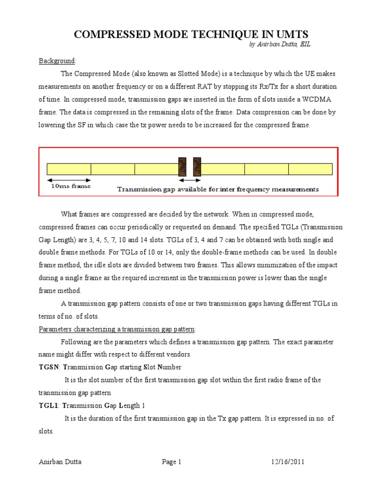 Compressed Mode Technique in UMTS | PDF | Areas Of Computer Science ...