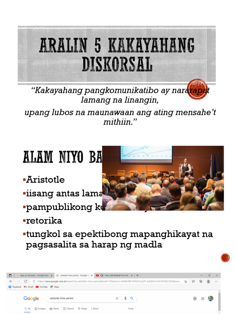 Aralin 5 Kakayahang Diskorsal | PDF