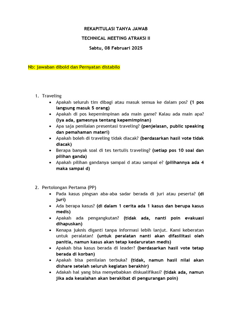 Tanya jawab TM Atraksi II | PDF