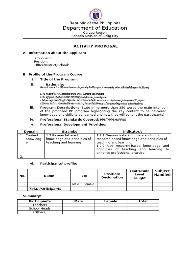 Version-2025-UPDATED-ACTIVITY-DESIGN-TEMPLATE-OR-PROPOSAL-2023 | PDF ...