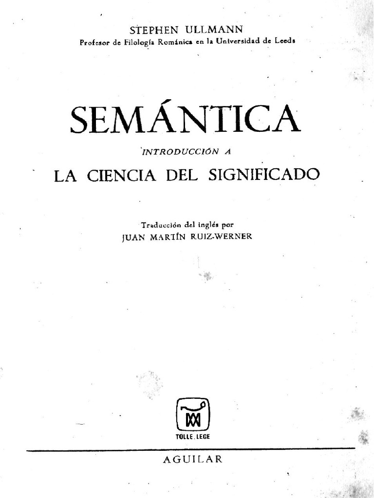 SEMANTICA Stephen Ullmann PDF | PDF