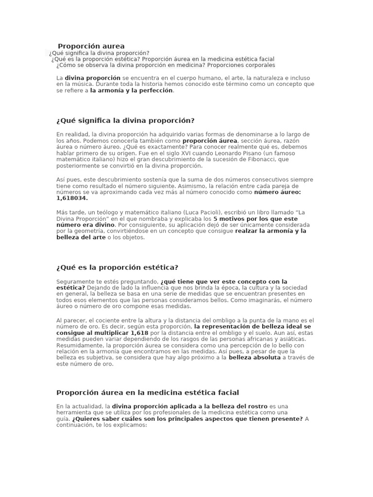 Proporción aurea | PDF | Belleza | Estética