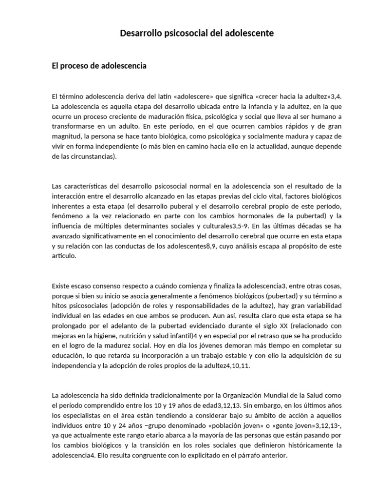 Desarrollo Psicosocial Del Adolescente | PDF | Adultos | Pensamiento
