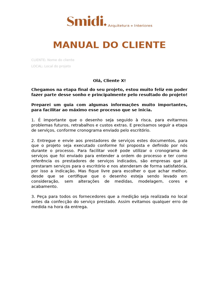 Manual do cliente | PDF