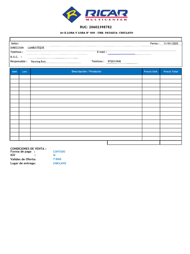 Proforma Venta Jaula y Defensa Chiclayo | PDF