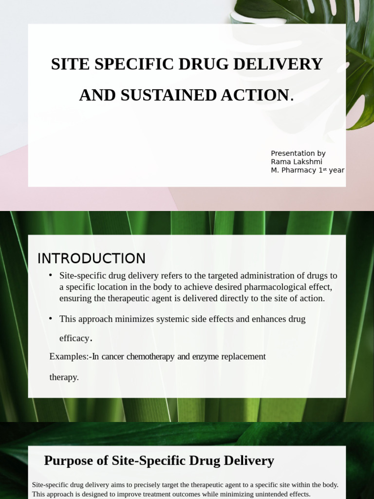 Site Specific Drug Delivery and Sustained Action | PDF | Cancer ...
