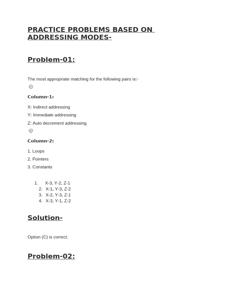 Practice Problems Based On Addressing Modes | PDF | Input/Output | Hertz