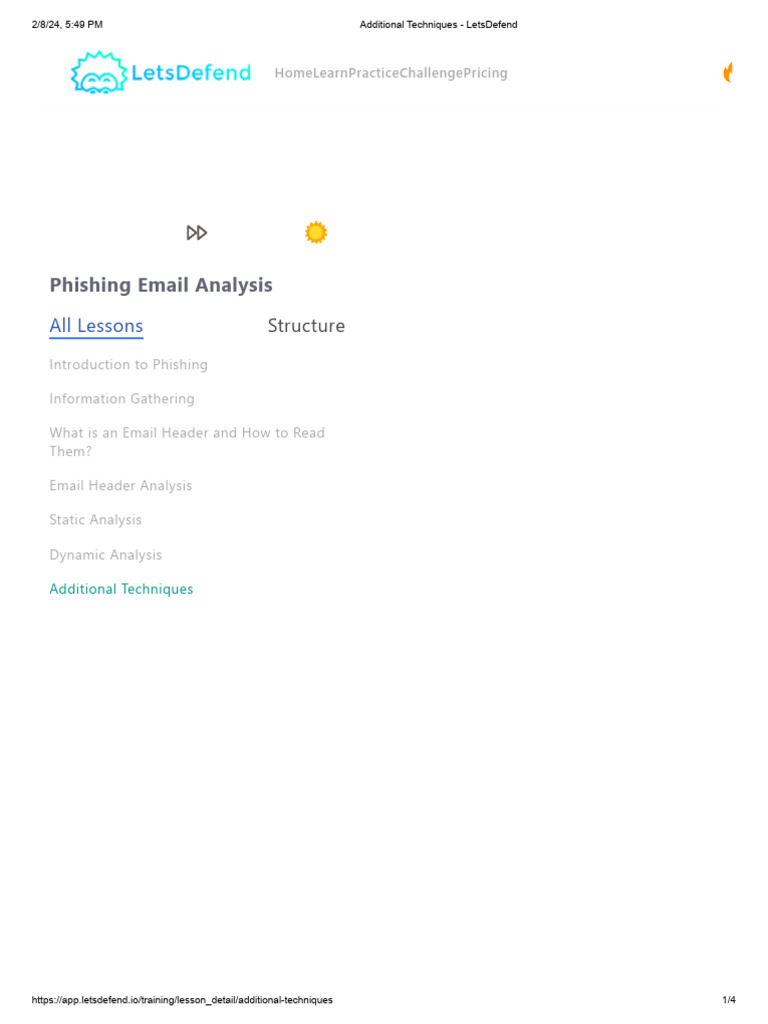 Additional Techniques - LetsDefend | PDF | Phishing | Computer Science