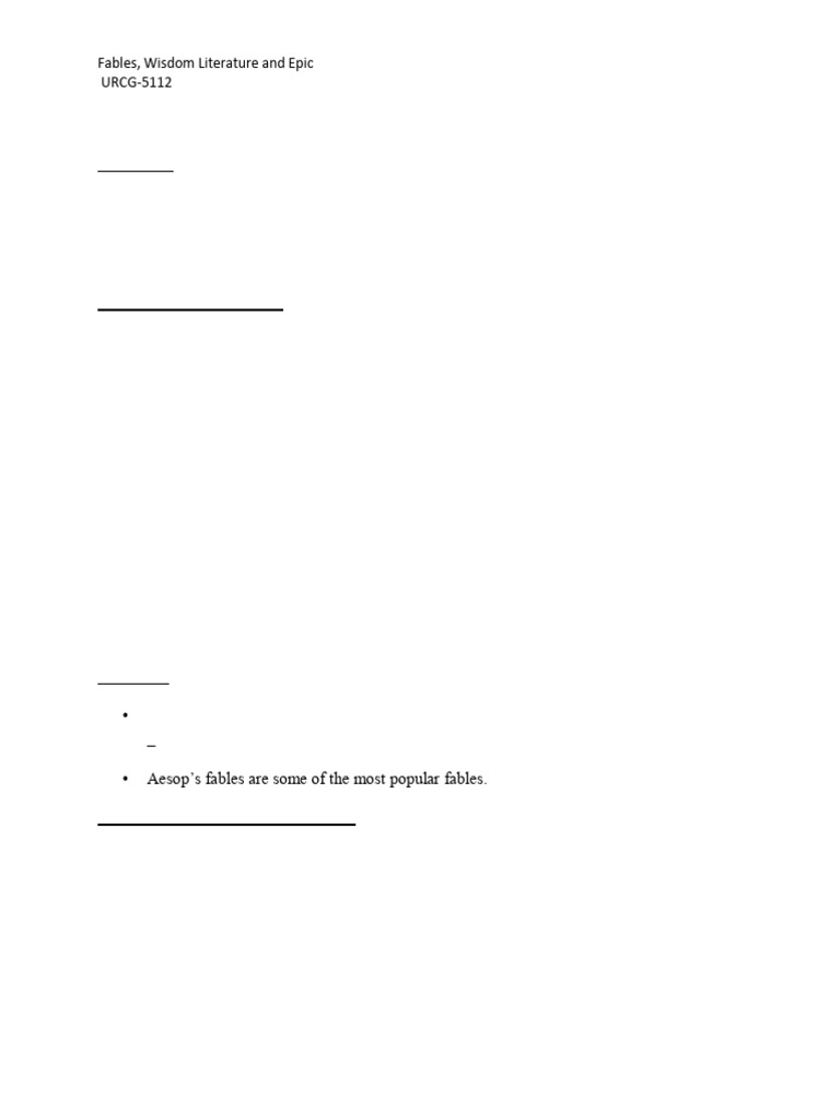 Characteristics of Fables Explained | PDF | Fable | Storytelling