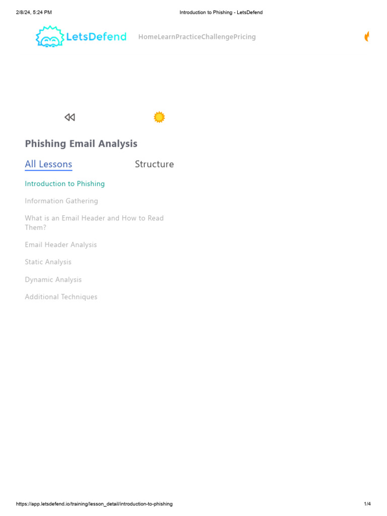 Introduction To Phishing - LetsDefend | PDF | Phishing | Malware