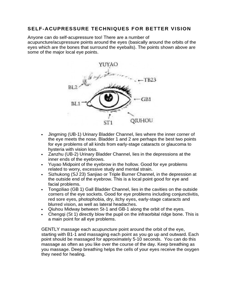 Acupressure for Better Vision | PDF