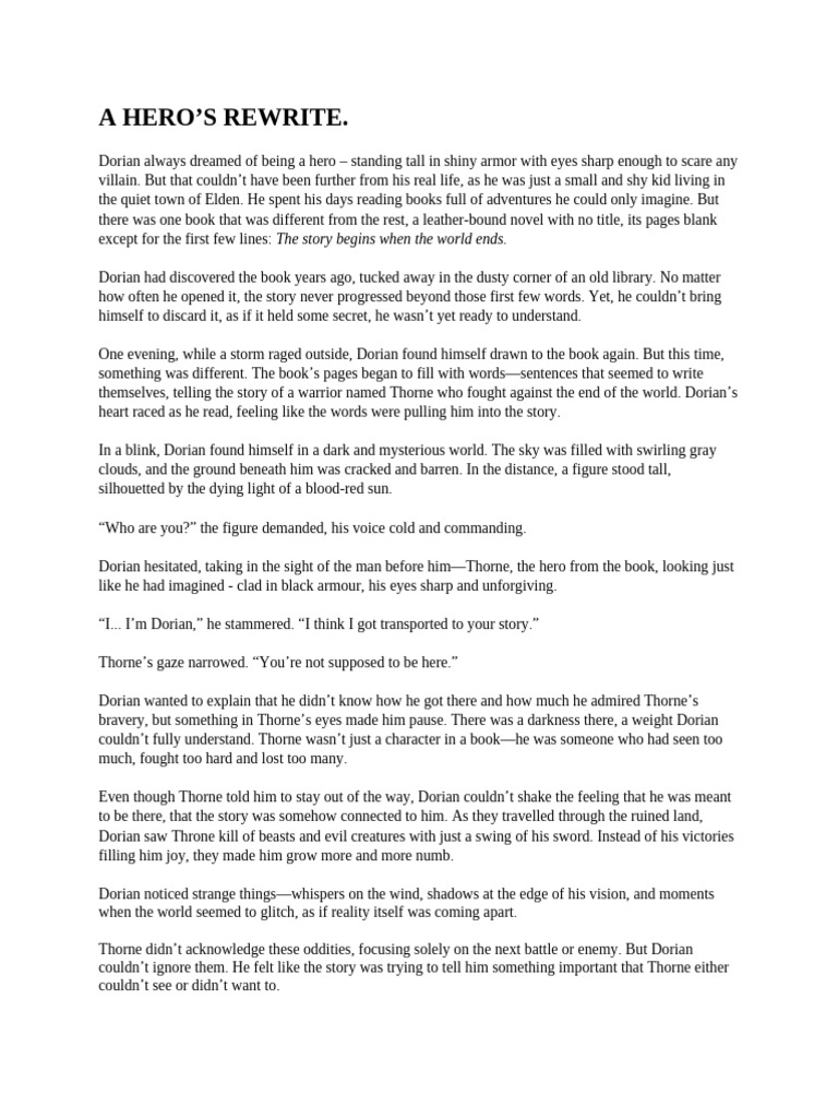 Dorian's Journey: A Hero's Awakening | PDF