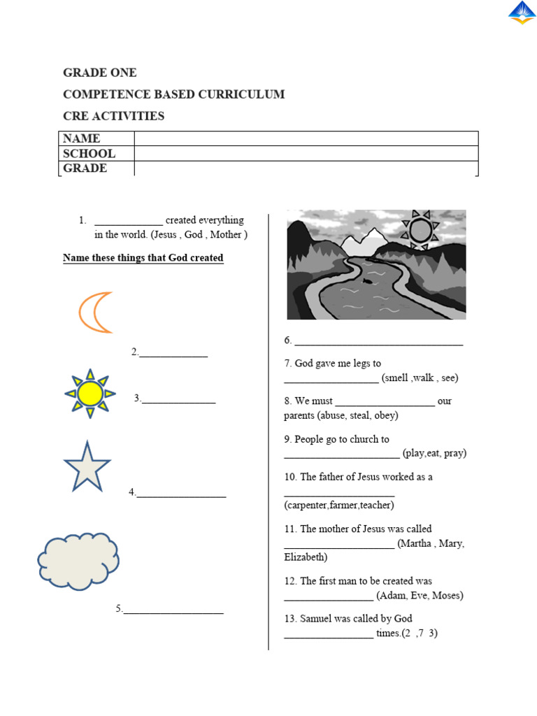grade-1-cre-activities | PDF | Religious Belief And Doctrine