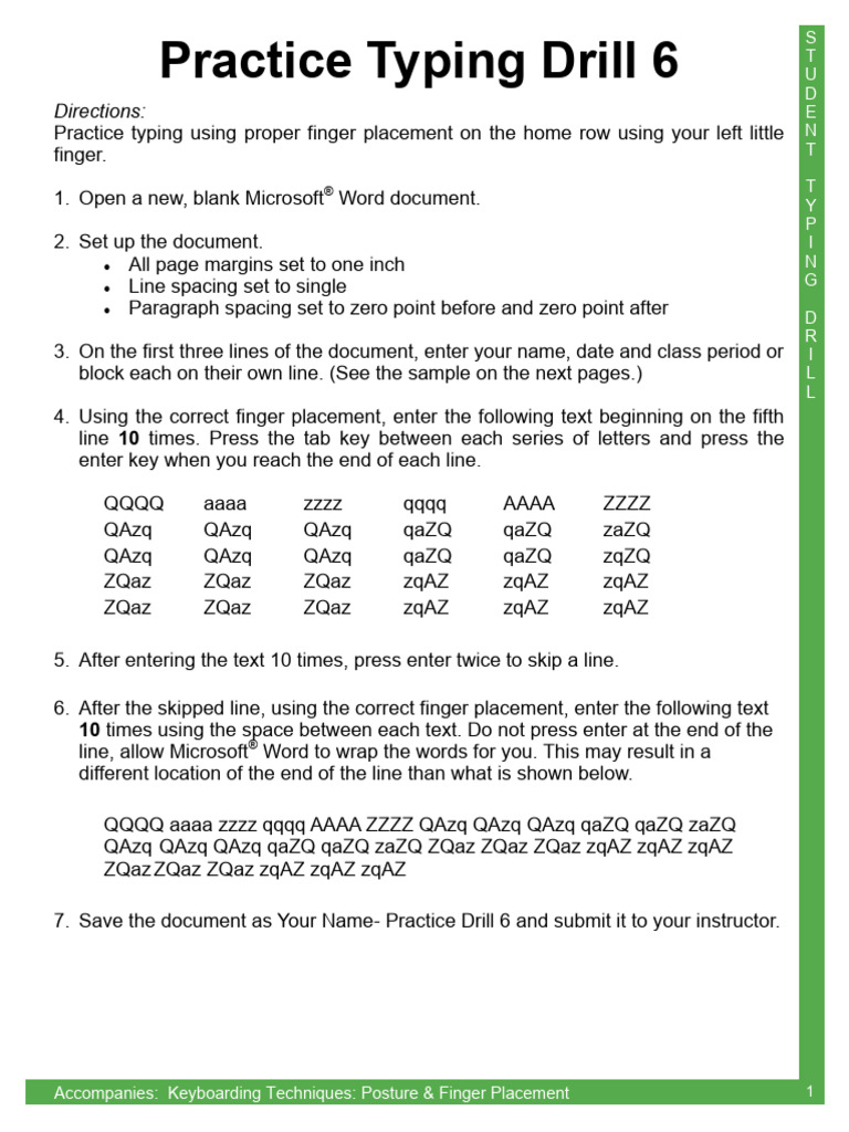Student Typing Drill - Practice Typing Drill 06 | PDF | Text