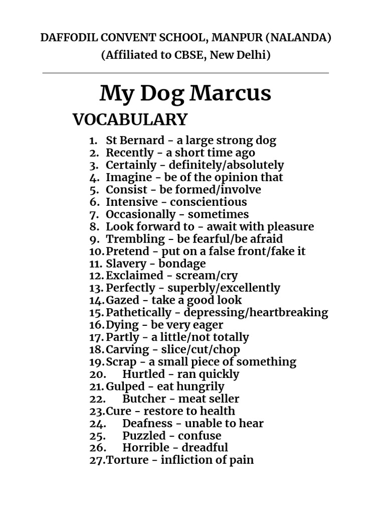 My Dog Marcus | PDF