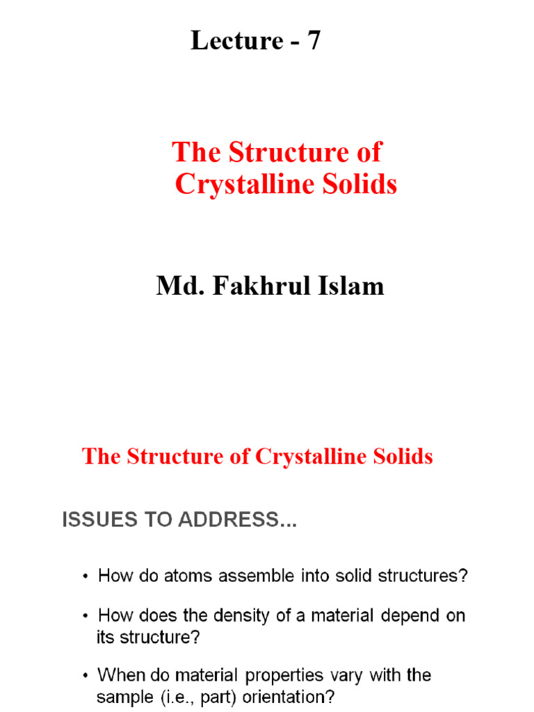 Crystalline Solid Structures Explained Pdf Crystal Structure Crystal