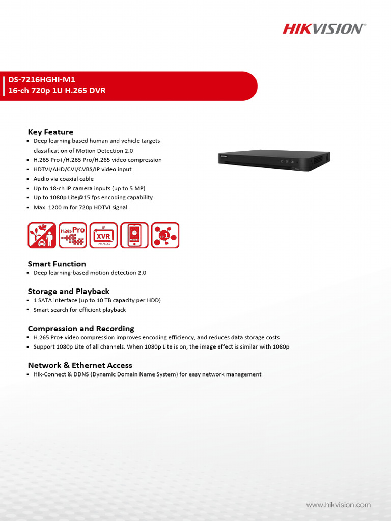 DS-7216HGHI-M1 Datasheet 20241018 | PDF | Video | Digital Technology