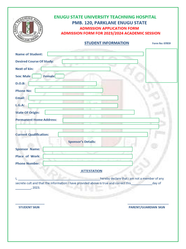 Enugu State University Teachning Hospital | PDF
