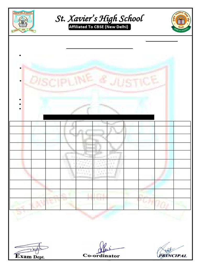 MID TERM EXAM TIME TABLE 2024-25 (III To XII) | PDF | Qualifications ...
