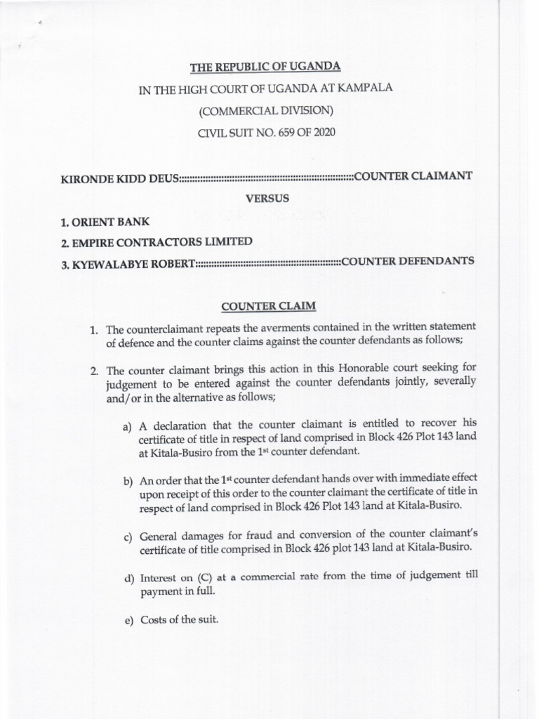 Counter Claim | PDF