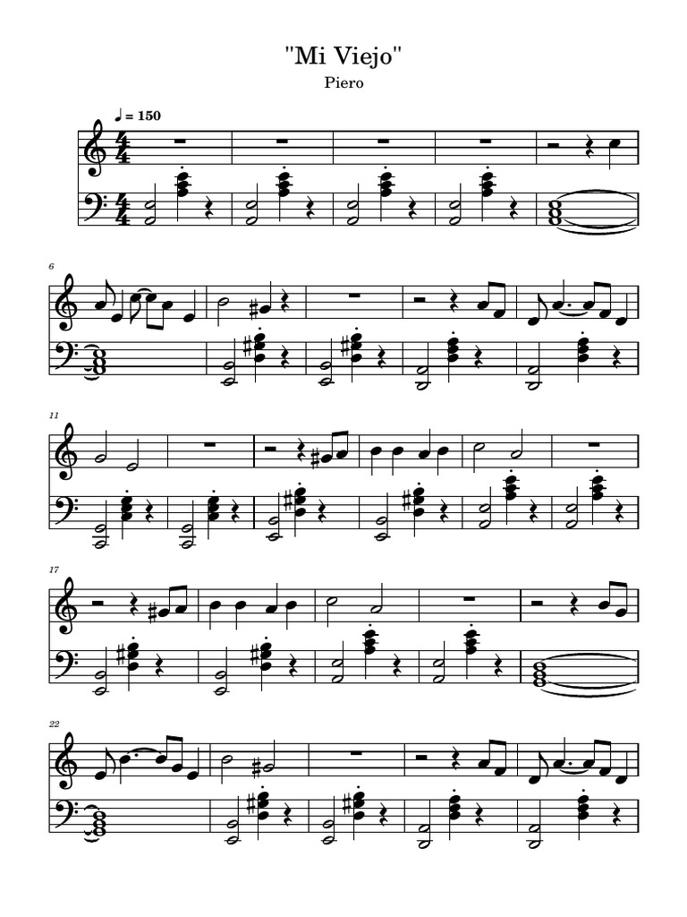 Mi Viejo - Piero (Partitura Piano) | PDF