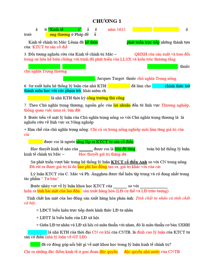 Trắc nghiệm KTCT | PDF