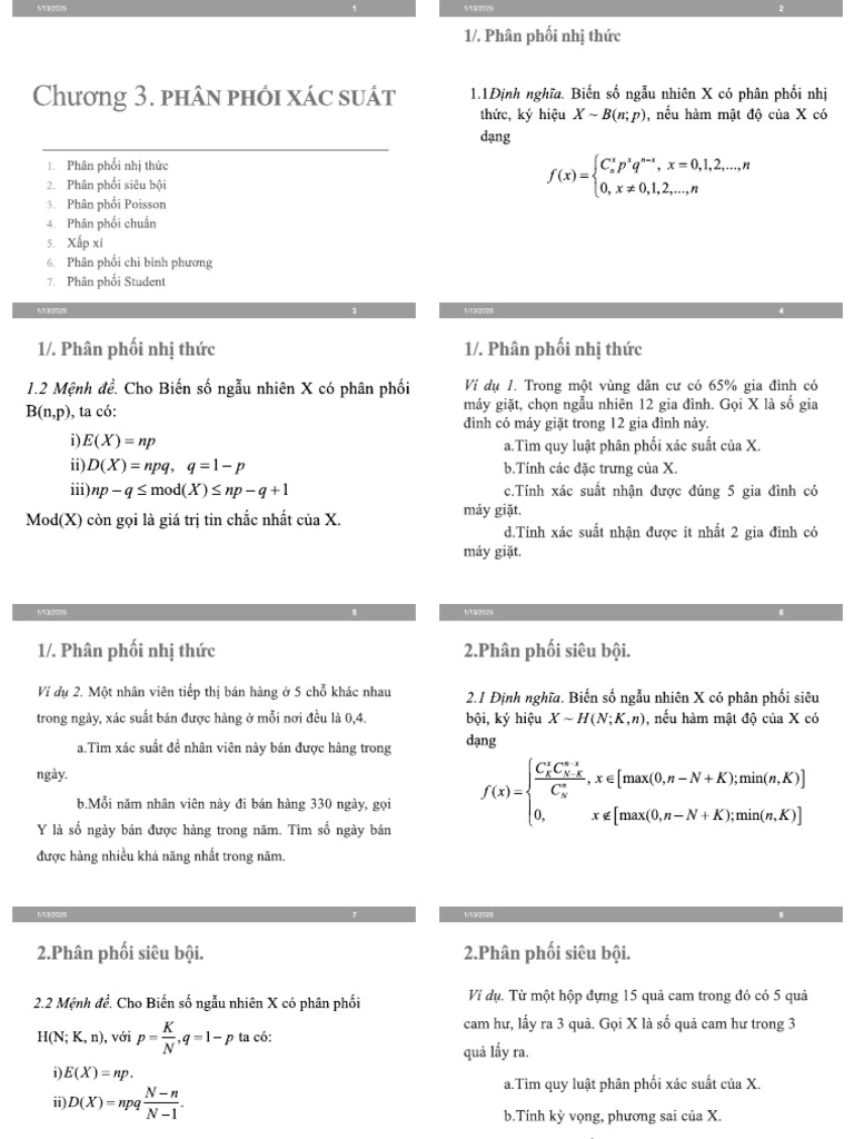 XSTK Chương 3 | PDF