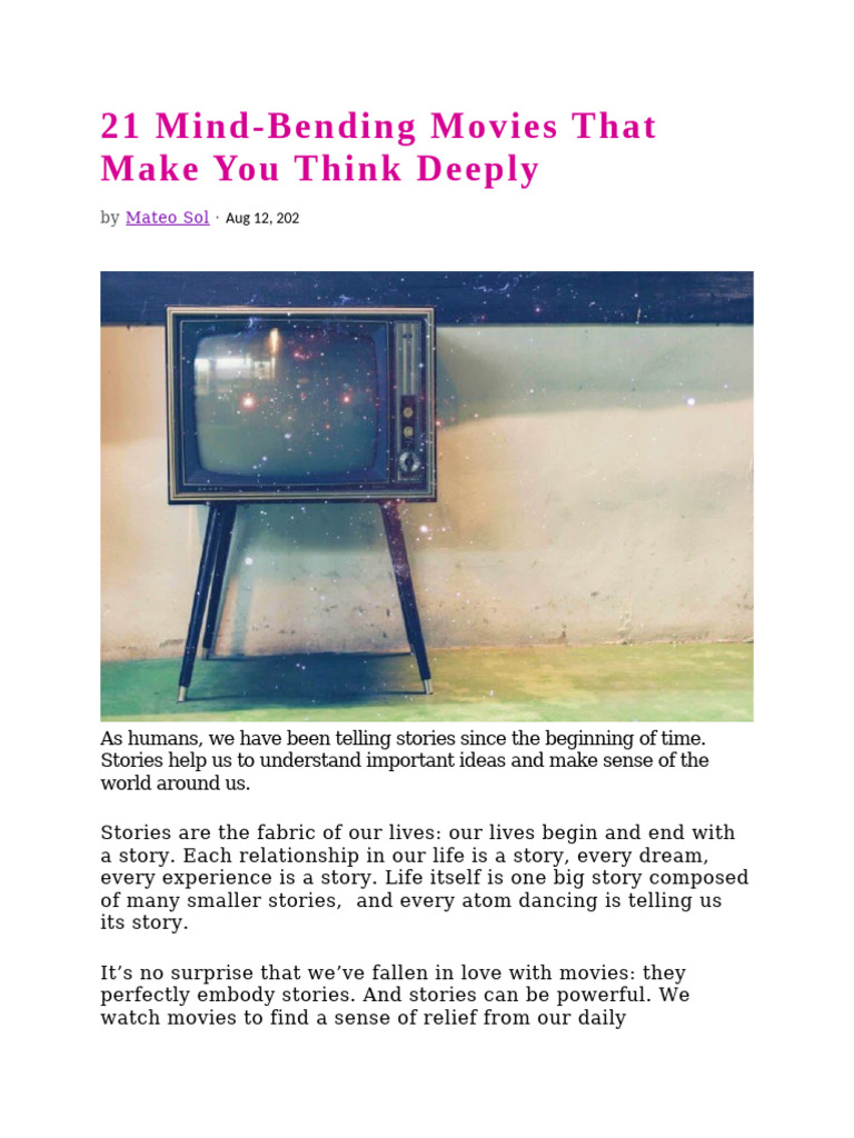 21 Obscure Mind-Bending Movies | PDF | Mind | Dream