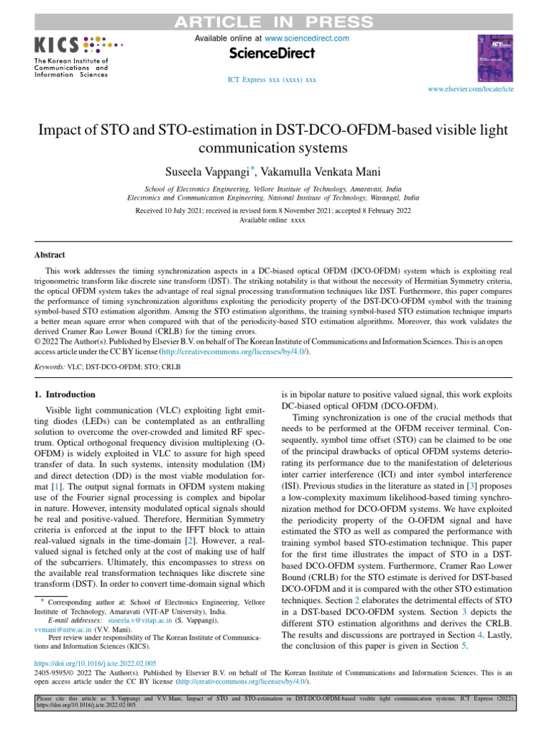 2022 DST Impact of STO and STO-estimation in DST-DCO-OFDM-based Visible ...