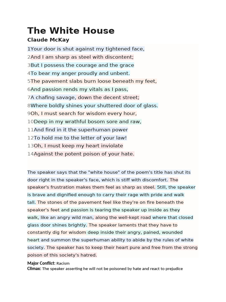 the white house | PDF | Poetry | Sonnets