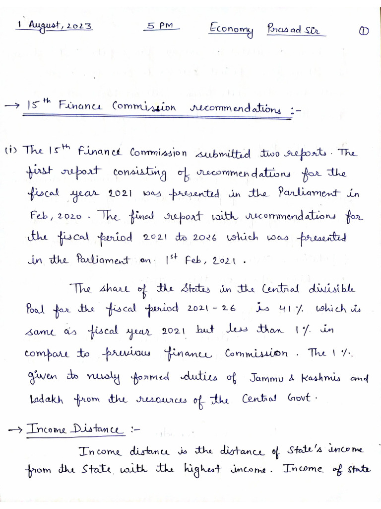 1august2023 ECONOMY (5pm-9pm) PRASAD SIR | PDF