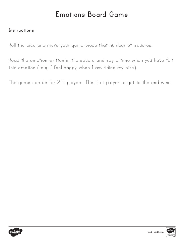 Emotions Board Game Instructions | PDF